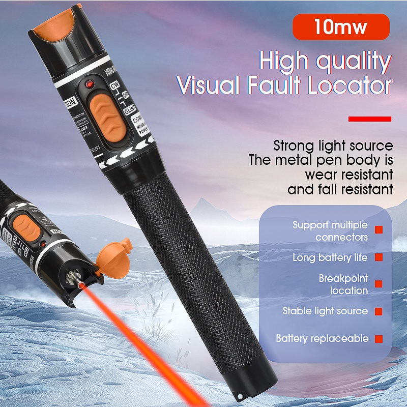 AUA-10MW Visual Fault Locator Fiber Optic Cable Tester VFL Red Laser ...