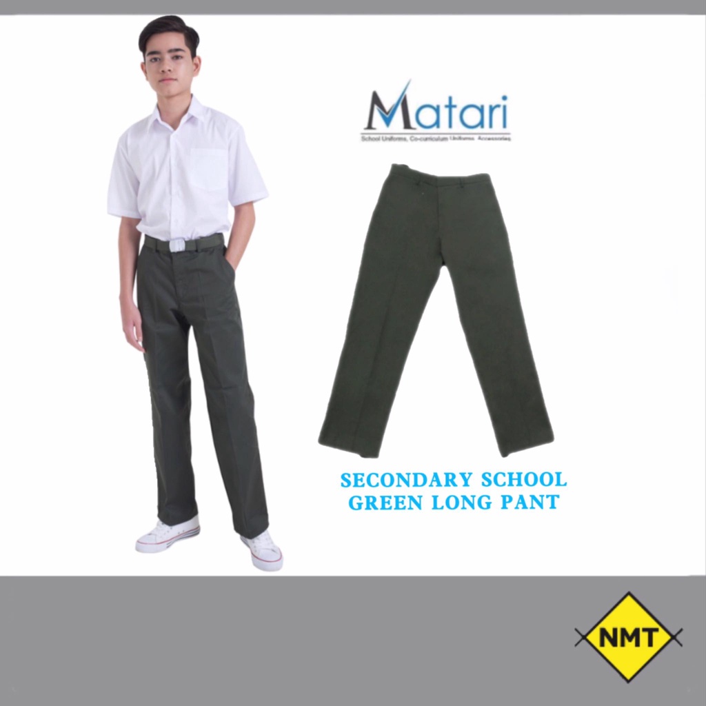 【Matari】Seluar Sekolah Menengah Hijau Panjang｜Seluar Uniform Sekolah ...