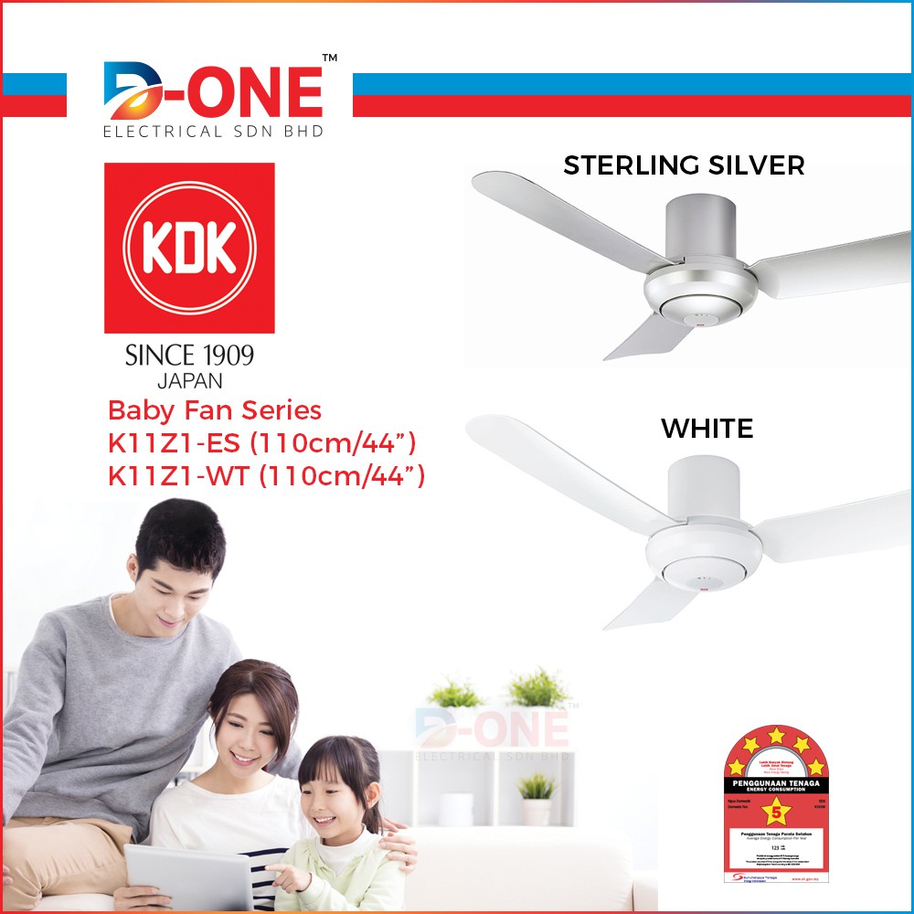 KDK Ceiling Fan - Baby Fan Series Remote Ceiling Fan (110cm/44”) K11Z1 ...