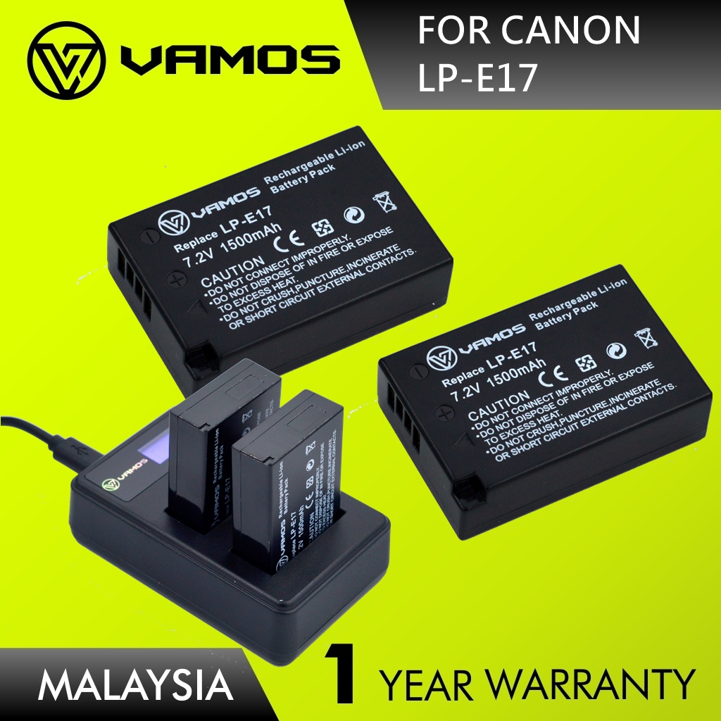 VAMOS LP-E17 battery E17 Charger for Canon e17 EOS RP R50 EOS M3 EOS R100 EOS 750D | Shopee Malaysia