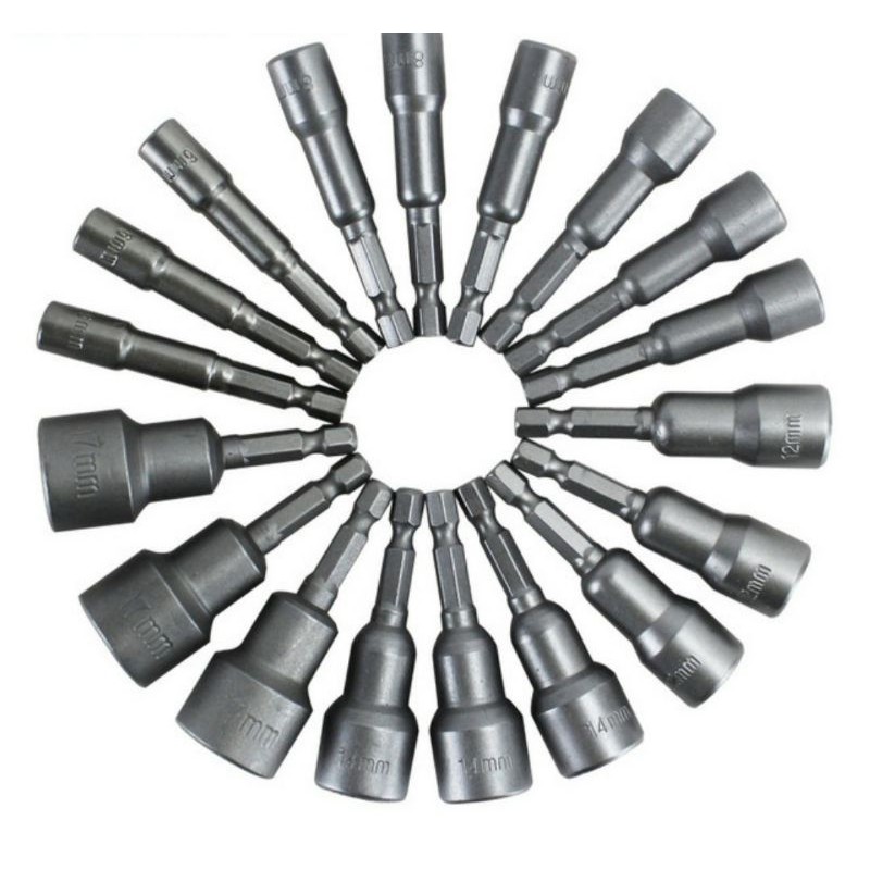 6MM - 19MM Hexagon Magnetic 65MM Nut Socket 1/4'' Hex Shank Socket ...