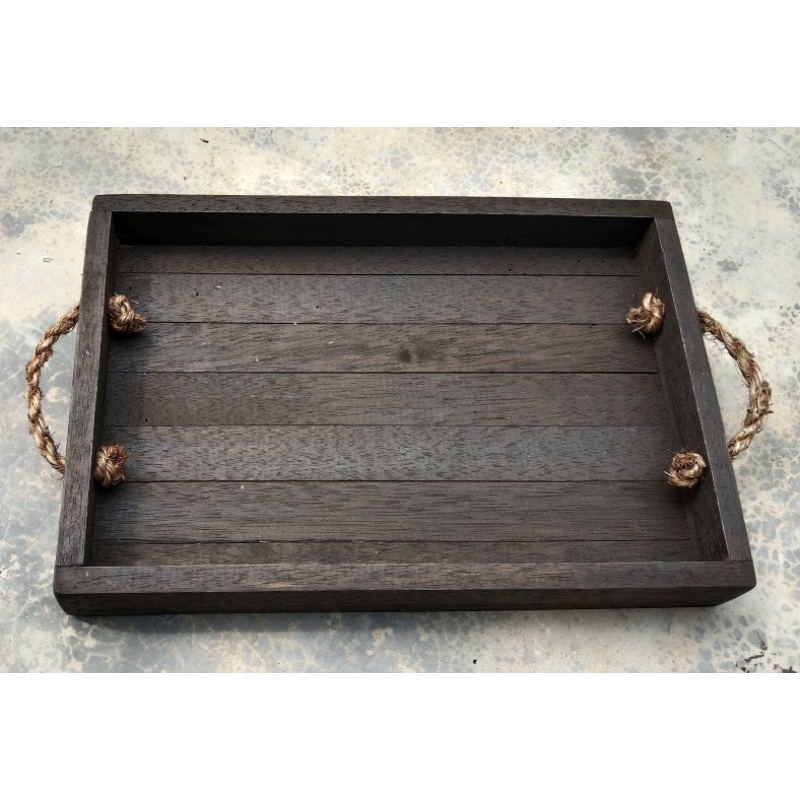 Prop Photoshoot Handmade Rustic Wooden Tray 33cm L x 22.5cm W x 3cm H ...