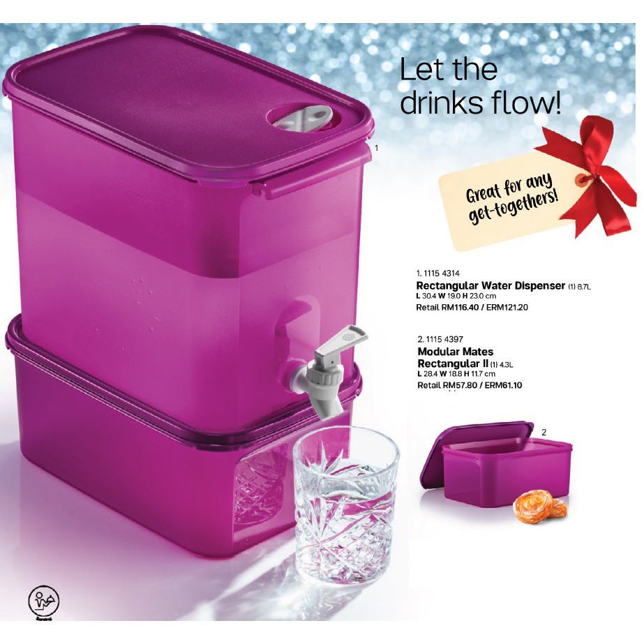 Tupperware Water Dispenser 8.7 litre and Modular Mates 4.3 L | Shopee ...