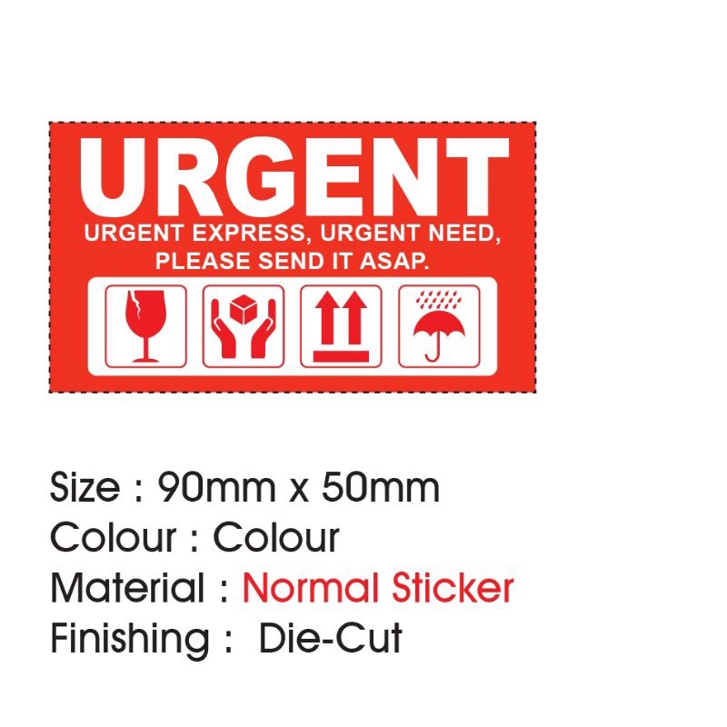 URGENT STICKER 9cm x 5cm | Shopee Malaysia