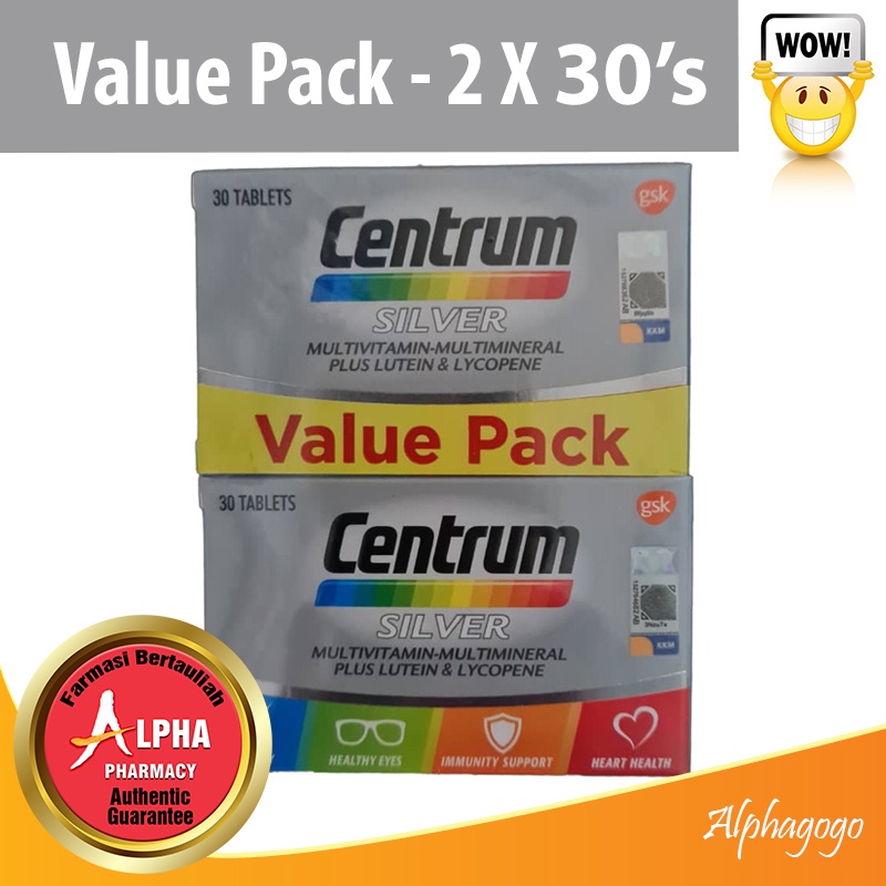 Centrum Silver / Centrum White Multivitamin-Multimineral Plus Lutein ...
