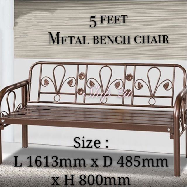 * FREE SHIPPING* 5 feet metal OUTDOOR bench chair / kerusi besi GARDEN ...