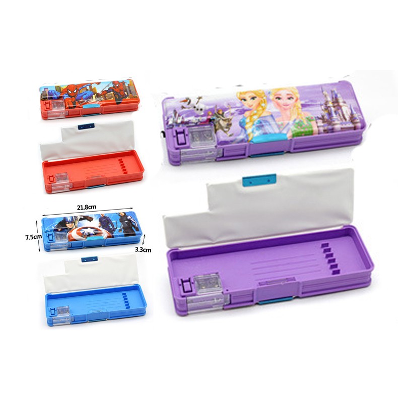 Double Sided Pencil Case For Students and Kids To School, Purple ...