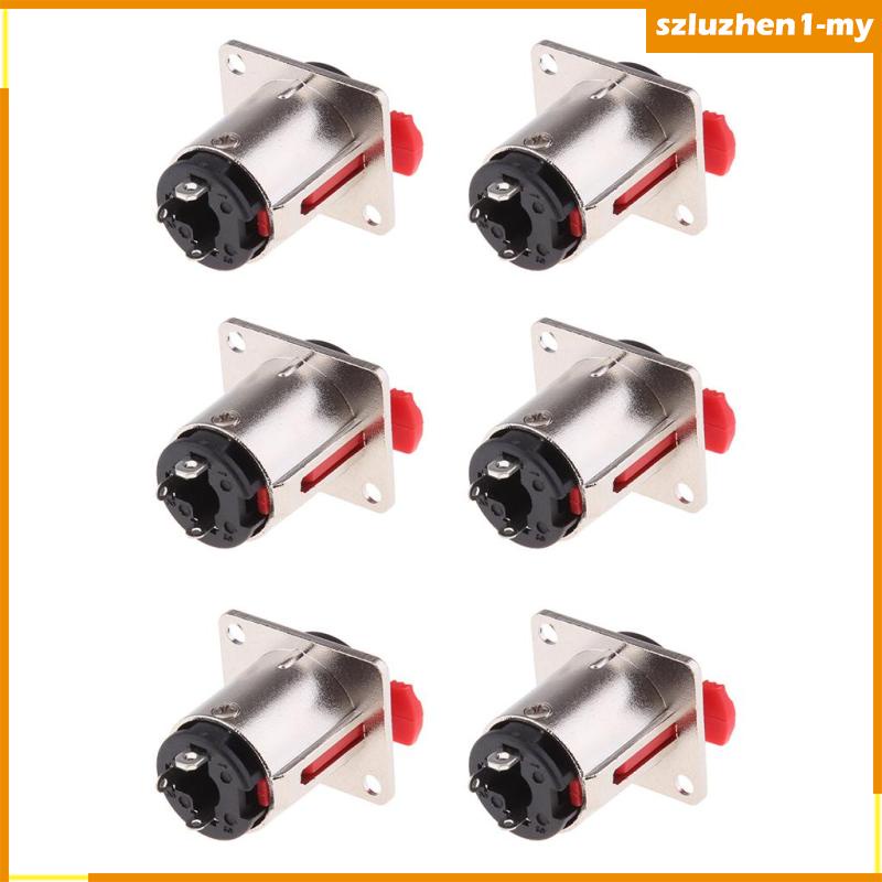 [ ech] 6Pcs 6.35mm Female TRS 1/4" Socket Jack Panel Mount Mic Cable ...