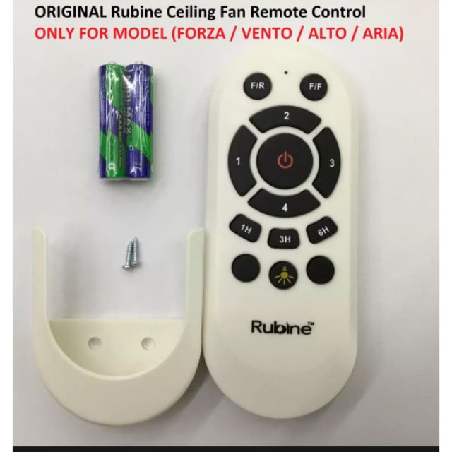 Rubine Ceiling Fan Remote Control for Alto/Forza/Vento/Aria | Shopee ...