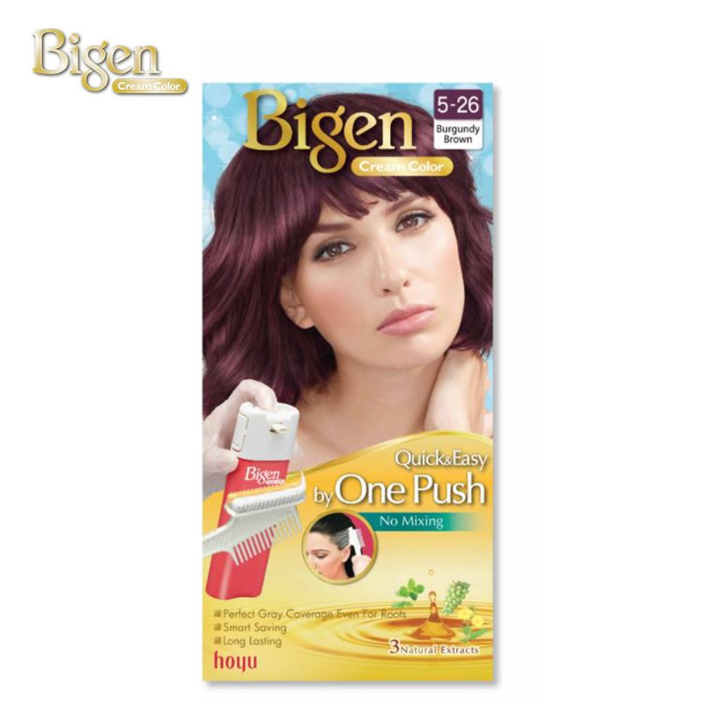 Bigen One Push Natural Hair Cream Color (1 Box) Gray Hair Cover ...