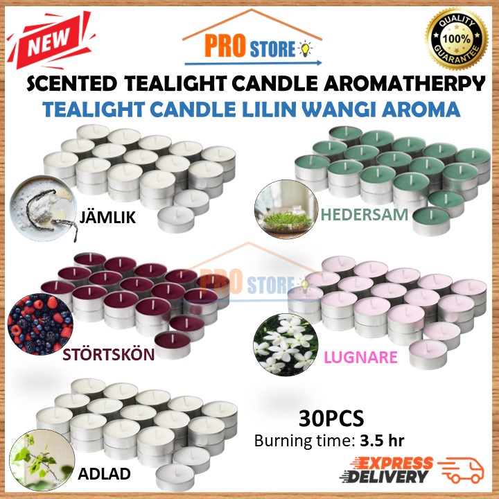 30pcs IKEA SINNLIG Scented Tealight Candle Linlin Kecil Wangi Arora ...