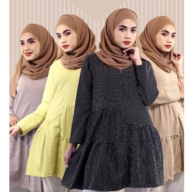 JAMEELA BLOUSE LABUH MUSLIMAH TSHIRT MUSLIMAH MOTIF LONG SLEEVE BAJU ...