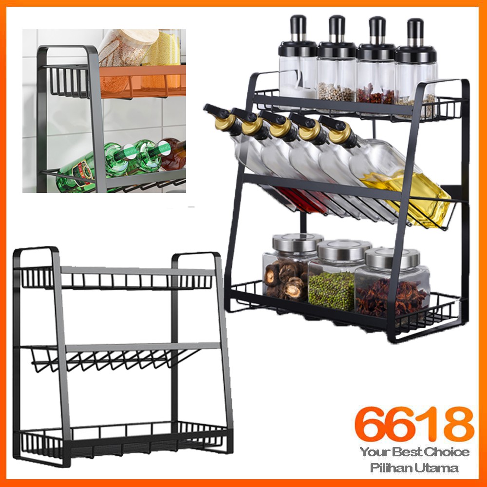 Rak Dapur Rak Rempah Kitchen Spice Rack Stainless Steel Seasoning ...
