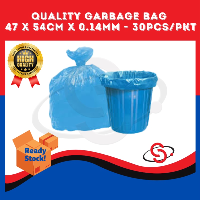 SCM 30pcs 47 x 54cm Super Heavy Duty Blue Garbage Bag Trash Bags ...