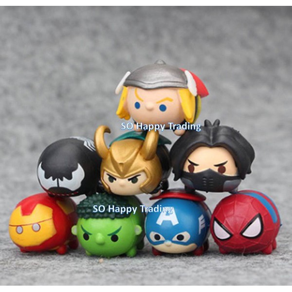 Avengers Tsum Tsum Figurine Set / Cake Topper (8pcs) | Shopee Malaysia