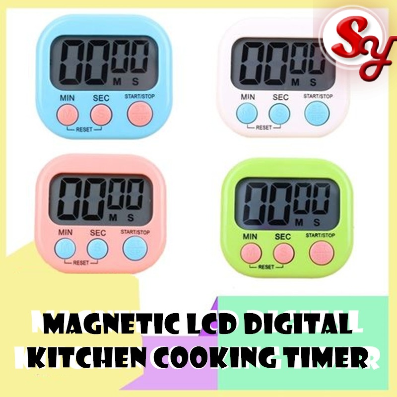 LCD Digital Kitchen Timer Cooking Baking Oven Timer Loud Magnetic Stand ...
