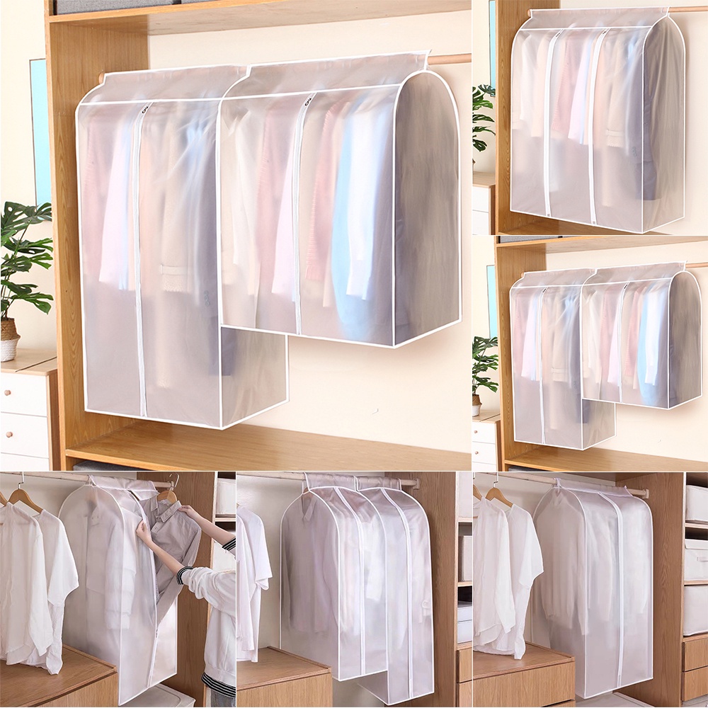 Wardrobe Plastic Suit Cover Hanger Cover Clothes Protective Cover ...