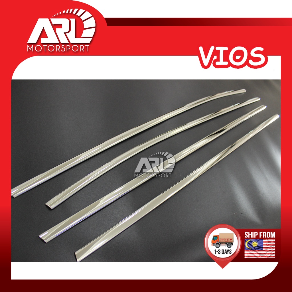 Toyota Vios NSP151 Facelift Window Lining Chrome with Rubber Protection ...