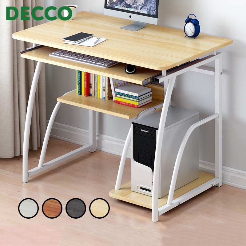Decco Multifunctional Modern Computer Table With Keyboard Shelf Space ...
