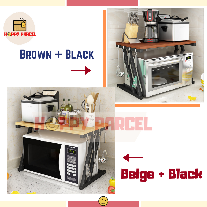 [6 DESIGNS] 2 TIER Wooden Microwave/ Oven / Rice Cooker Rack Kitchen ...