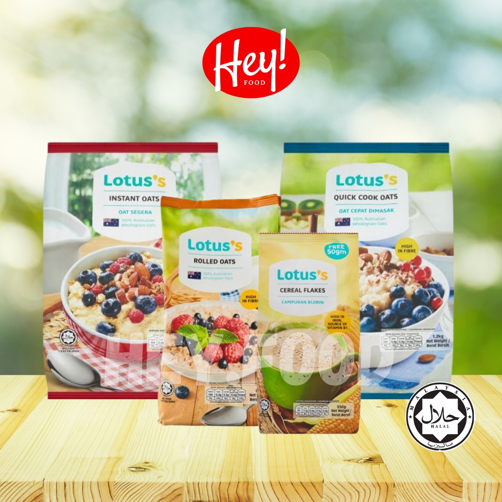 LOTUS'S Oats (Rolled Oats 800g/ Instant Oat 1.2kg/ Quick Cook Oat 1.2kg ...