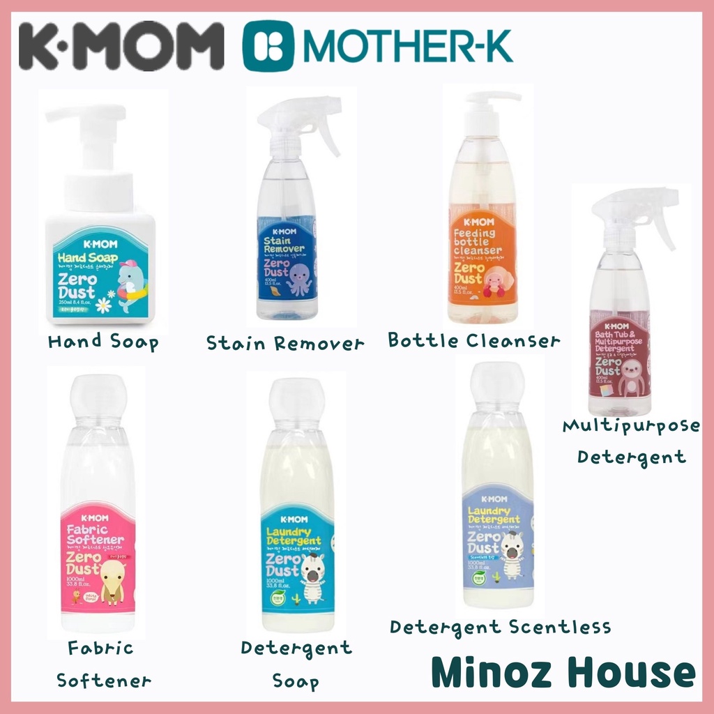 K-Mom KMOM Lalabebe Zero Dust Laundry Detergent / KMOM Bottle Cleanser ...