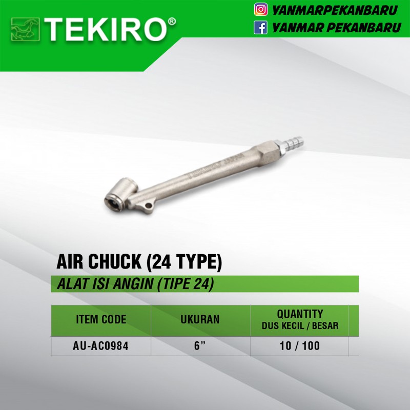 TEKIRO AIR CHUCK (24 TYPE) / WIND FILLING TOOL (24 TYPE) 6" INCH ...