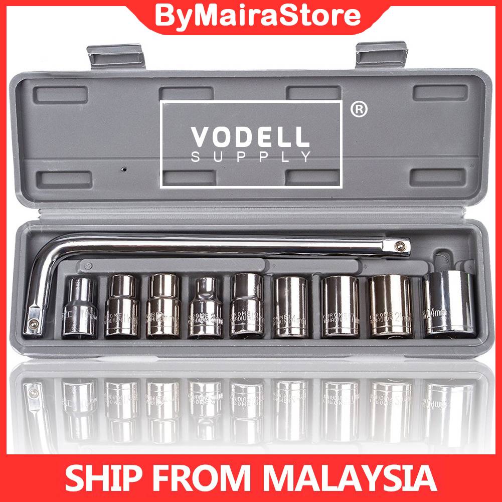 BMS 10pcs 1/2" L Type Spanner Box Socket Set Box Set Spanner Wrench ...
