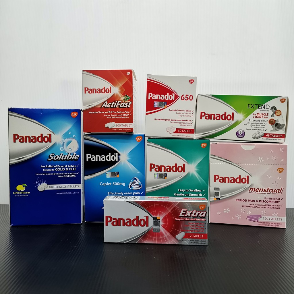 PANADOL Regular / Optizorb / Actifast / Extra / Extend / Soluble / 650 ...
