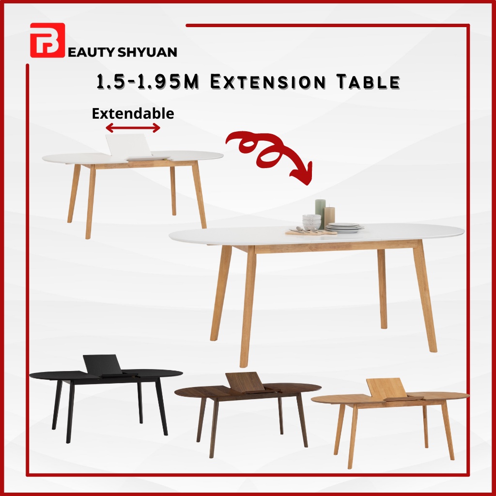 WILLIAM Extension Dining Table 6 Seater Dining Table Extension Table ...