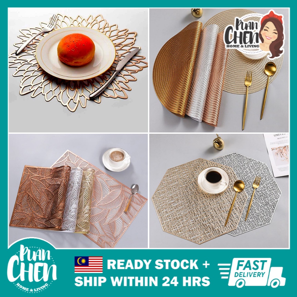 Placemat Table PVC Waterproof Mat Coaster Dining Table Mat Heat Pad ...