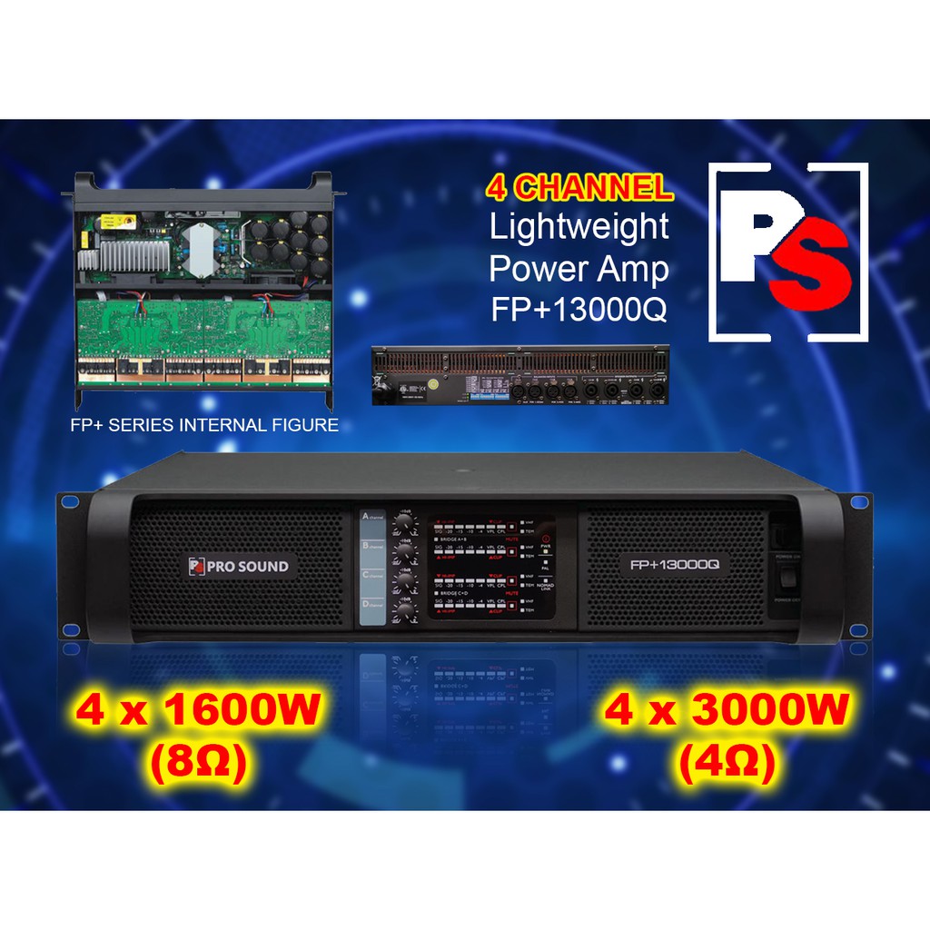 PS Pro Sound Stage Audio FP+13000Q Professional Power Amplifier ...