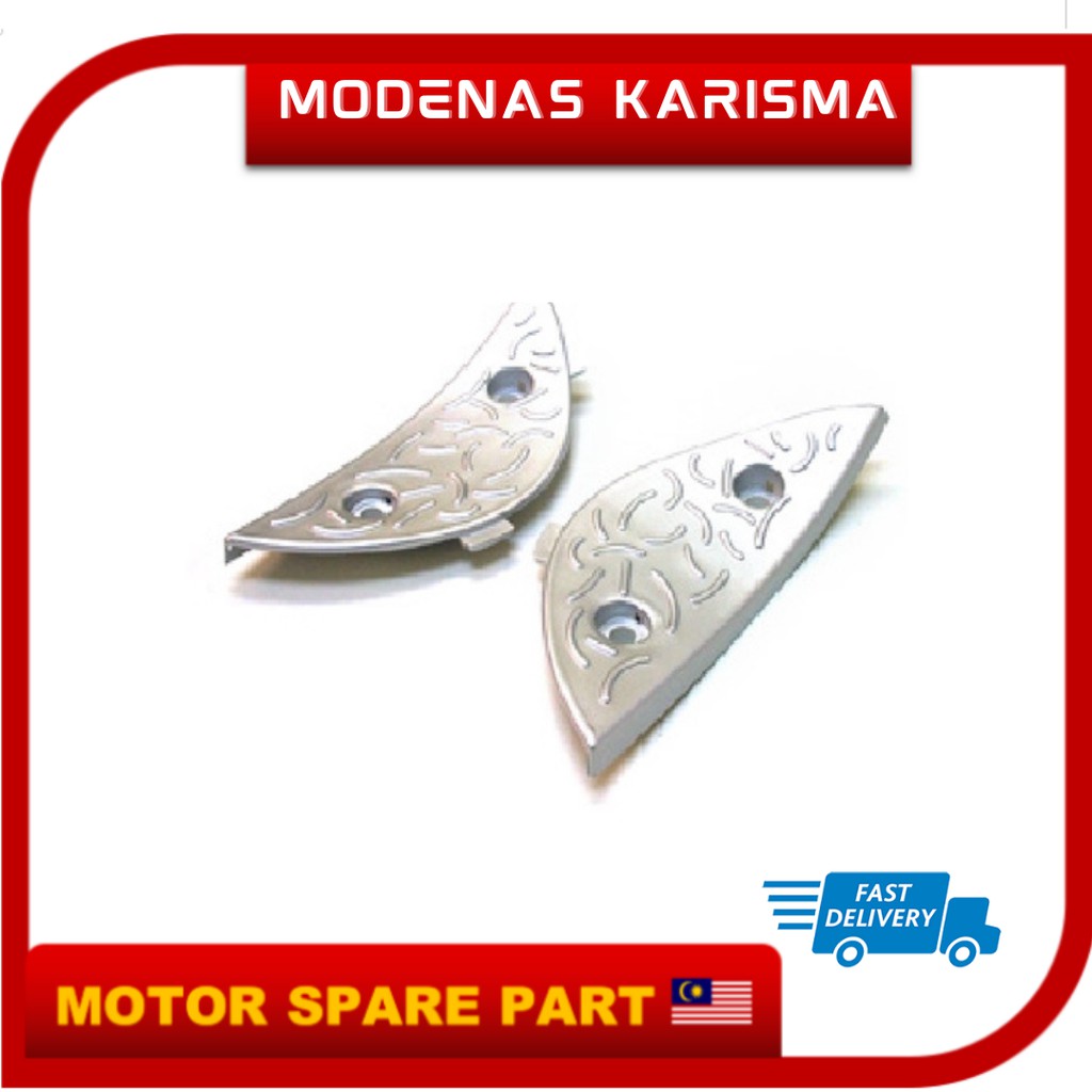 MODENAS KARISMA FRONT FOOTREST STEP PLATE SET TAPAK PIJAK KAKI SILVER ...