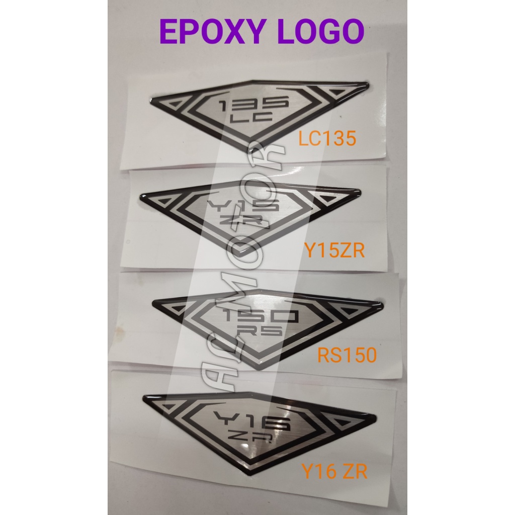 [ EPOXY STICKER ] HONDA RS150 YAMAHA Y16ZR / Y15ZR / LC135 LOGO EMBLEM ...
