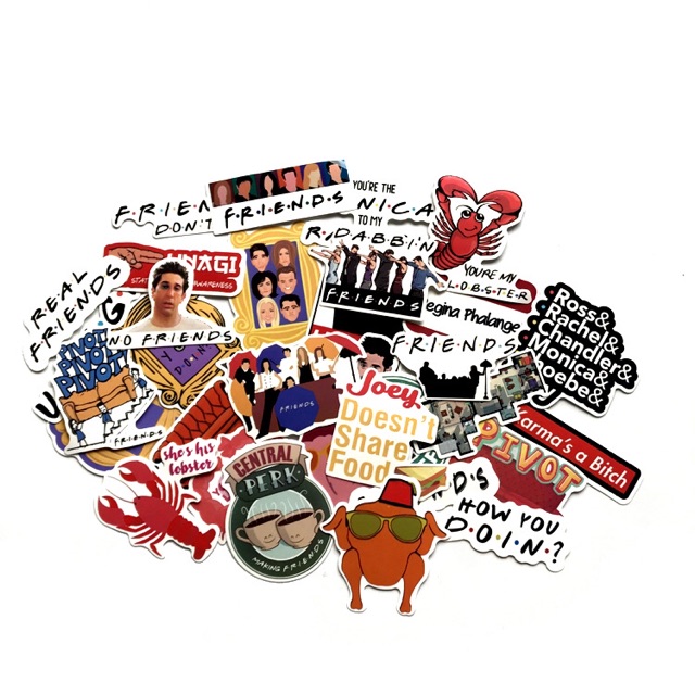34pcs FRIENDS American Comedy Vinyl Decal graffiti STICKERS bomb for ...