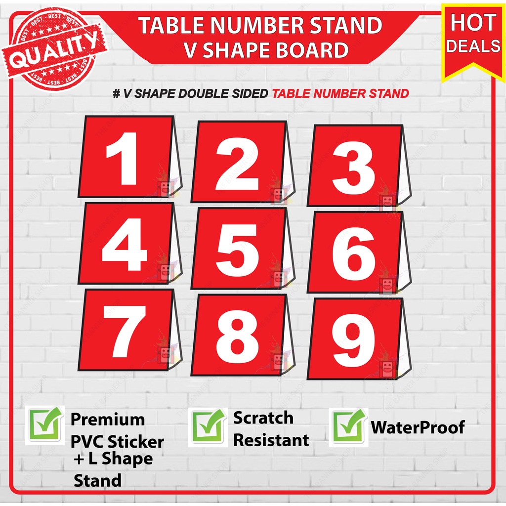 Table Number Stand, Table V Stand 90mm x 90mm | Shopee Malaysia