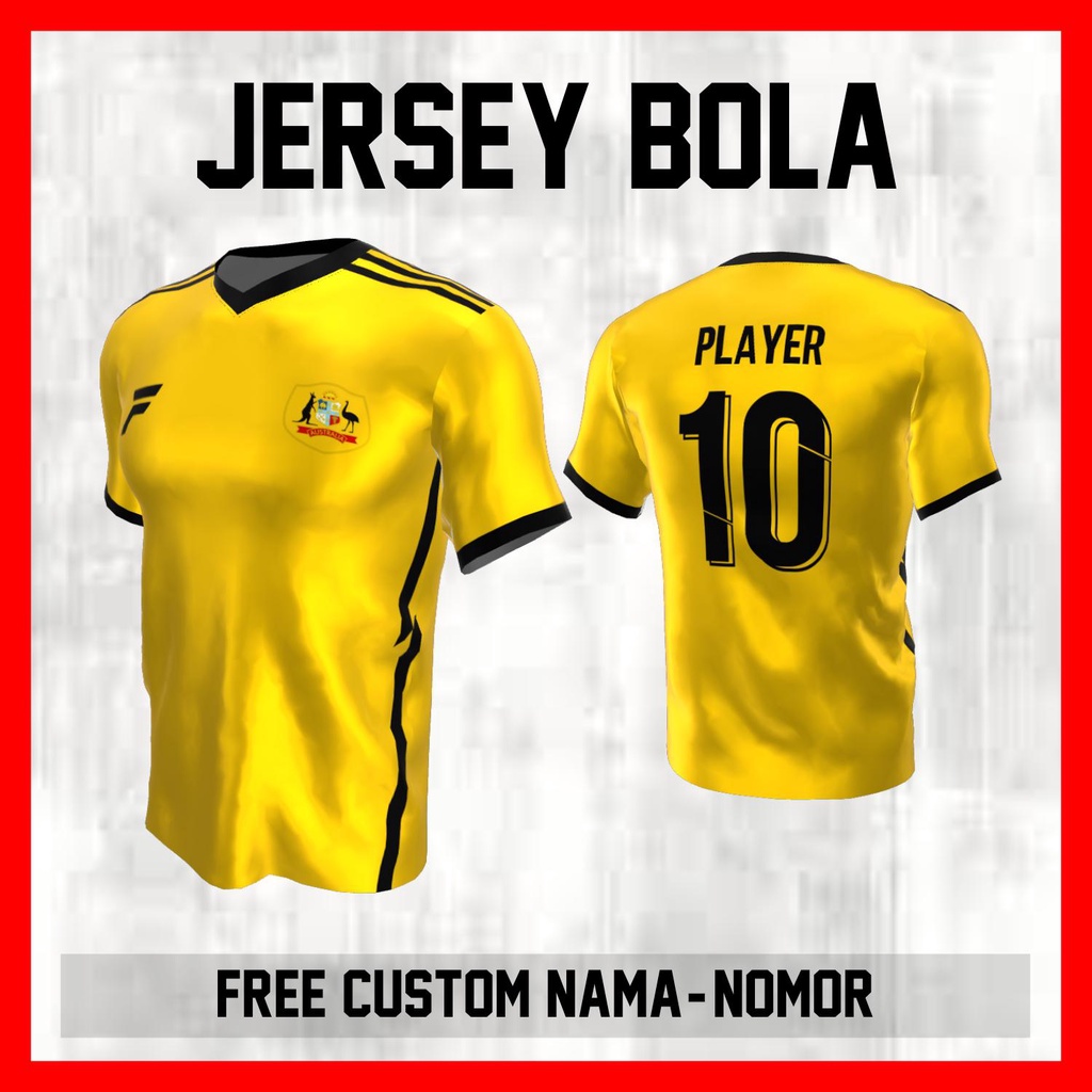 Football Jersey Australia National Team Country Shoulder Stripes Custom ...