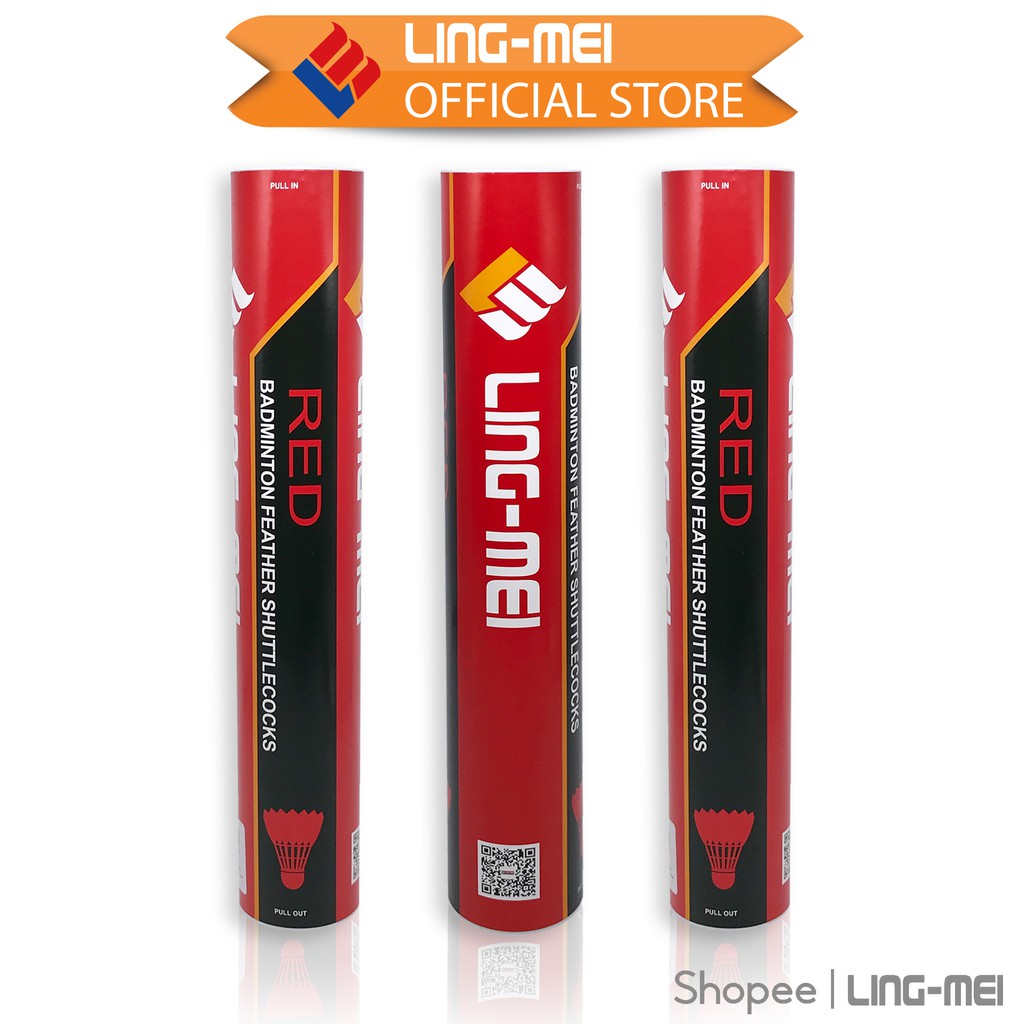 Ling-Mei Badminton Feather Shuttlecock - Red (12 Pcs) | Shopee Malaysia
