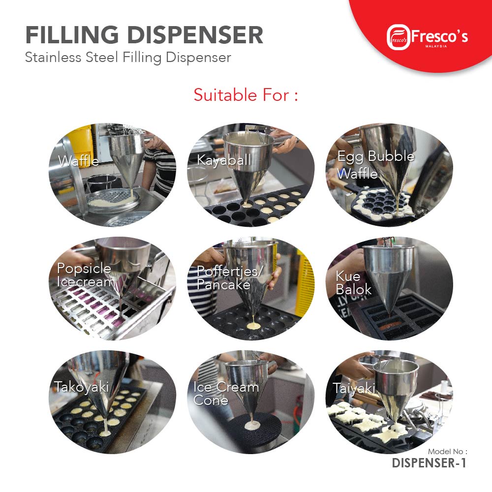 Fresco Dispenser Stainless Steel Dispenser Takoyaki Waffle Kayaball ...