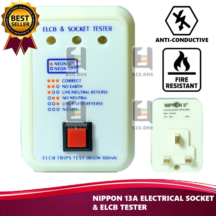 PVC LINK / NIPPON 13A ELECTRIC SOCKET OUTLET AND ELCB TRIPS TESTER ...