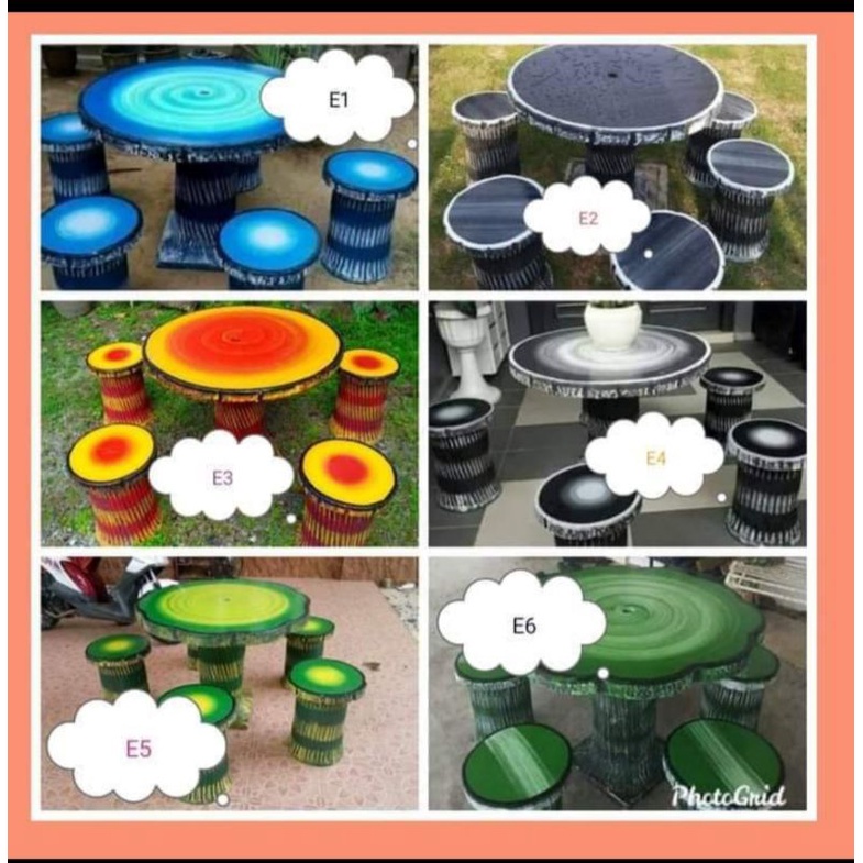 set meja kerusi tapak bunga | Shopee Malaysia