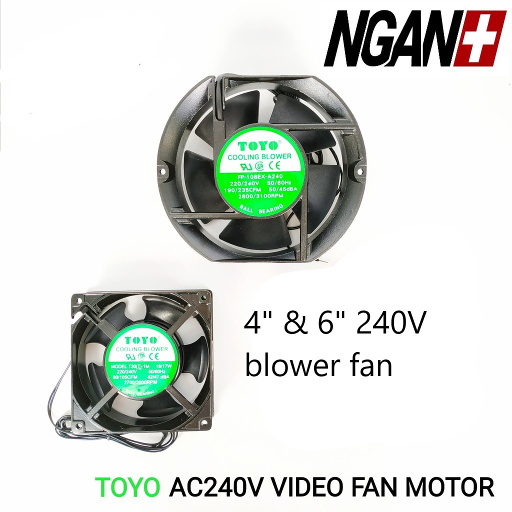 4" and 6" TOYO AC 240V MINI BLOWER FAN/ COOLING BLOWER /VIDEO FAN ...