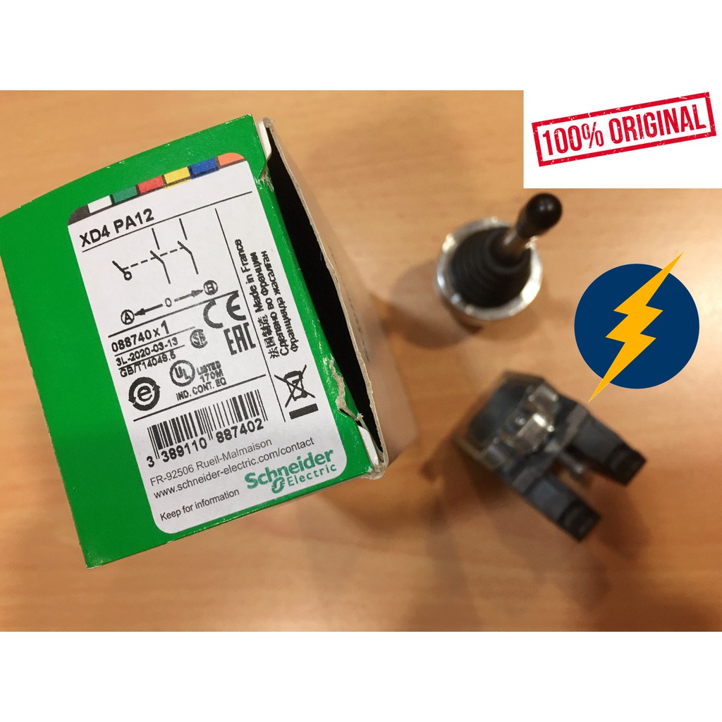 SCHNEIDER XD4PA12 Joystick controller Ø22 2-direction stay put 1NO per ...