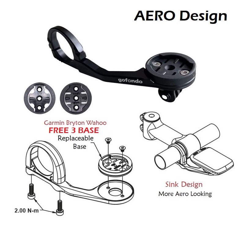 Bike Computer Mount Tripod Mount Adapter GOPRO Camera Front Light XOSS ...