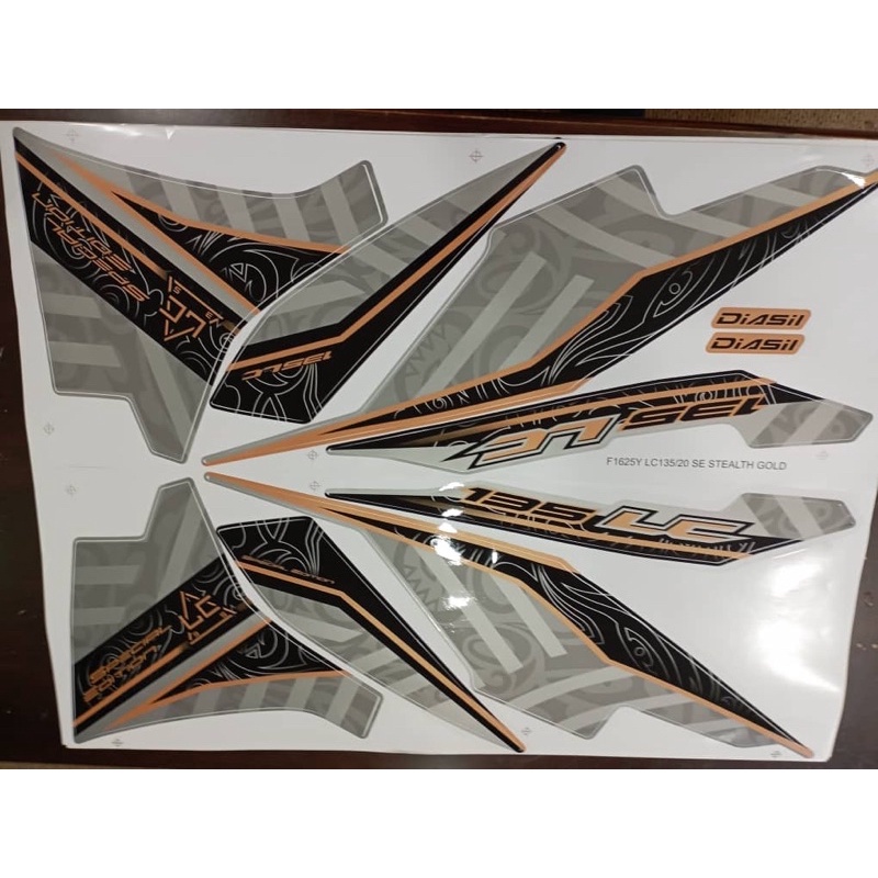 lcv7 Lc135 v7 sticker stripe cover body set Moritaka cyan Biru Merah ...