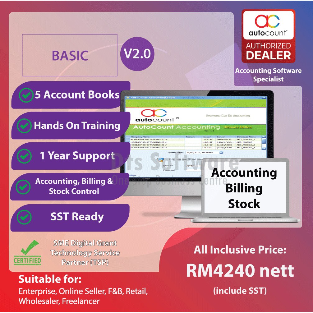 AutoCount Accounting Software Basic Edition (5 Account Books) Version 2 ...