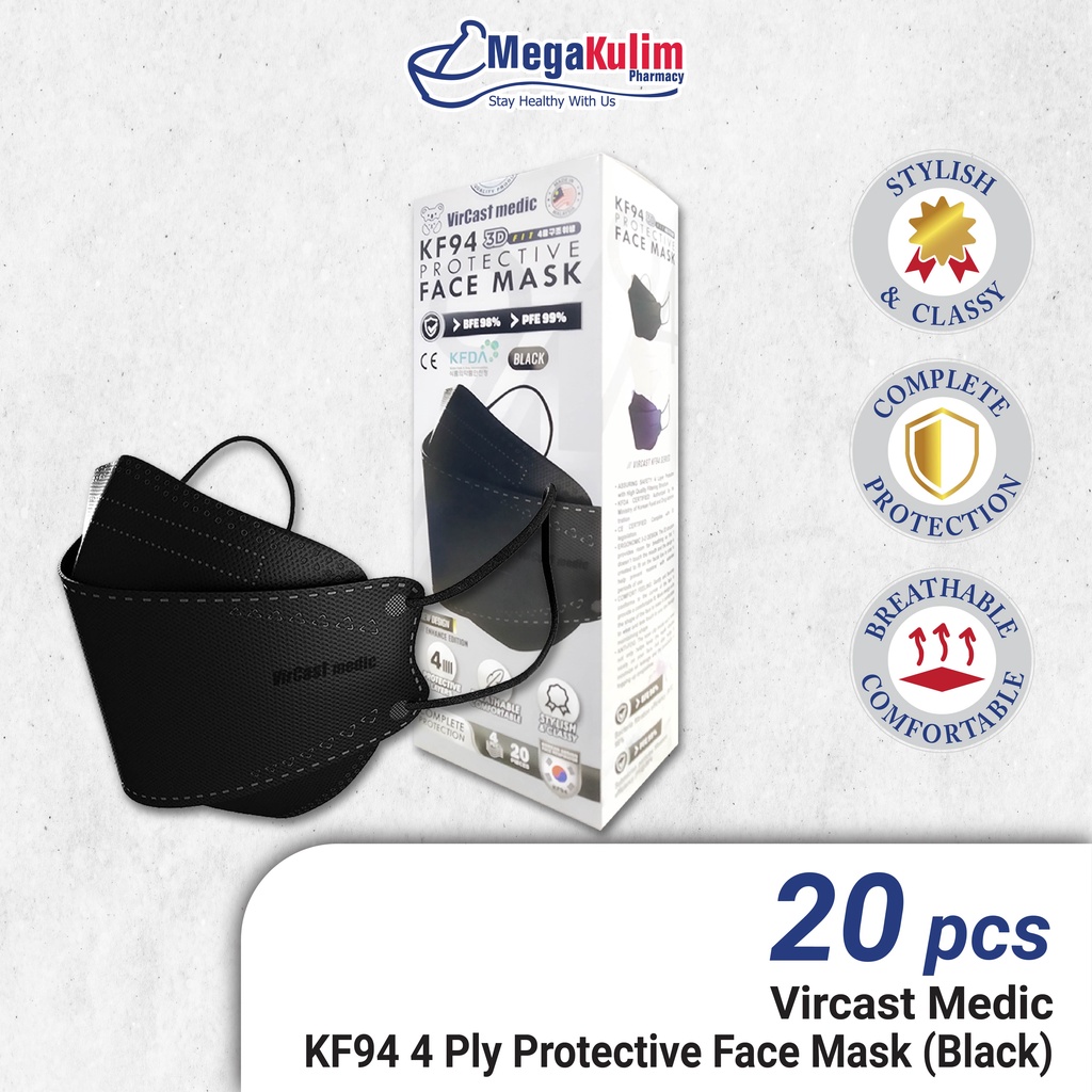 Vircast Medic KF94 Protective Face Mask 20's | Shopee Malaysia