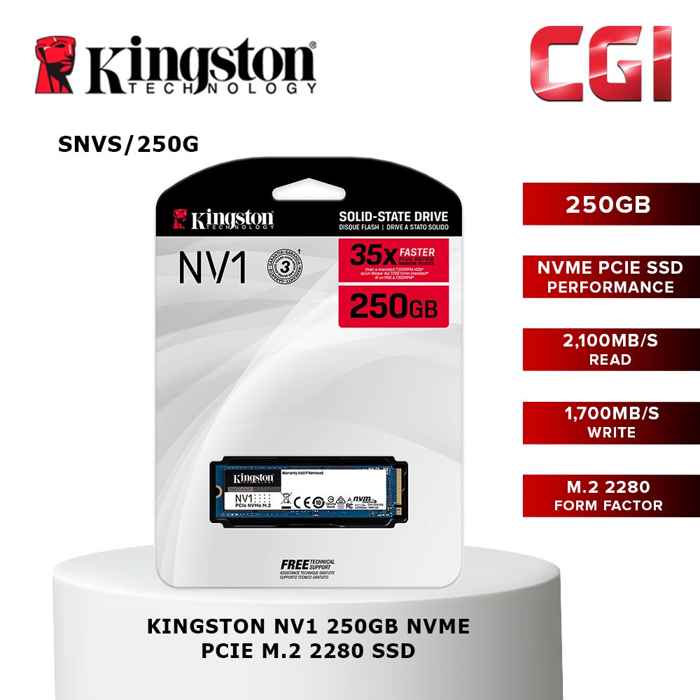 Kingston NV1 250GB NVMe PCIe M.2 2280 SSD (SNVS/250G) | Shopee Malaysia