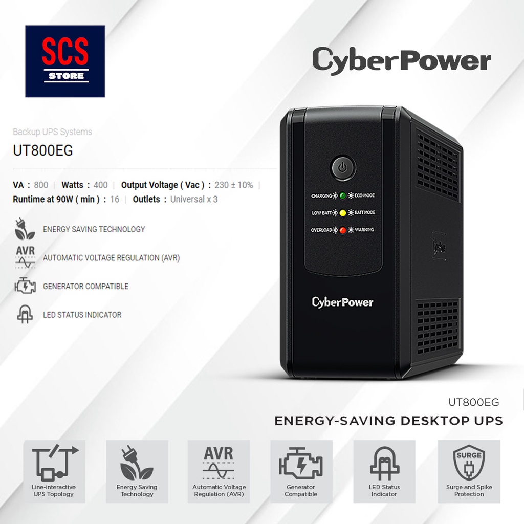 CYBERPOWER BU800E / UT800EG BACKUP UPS SYSTEMS | Shopee Malaysia