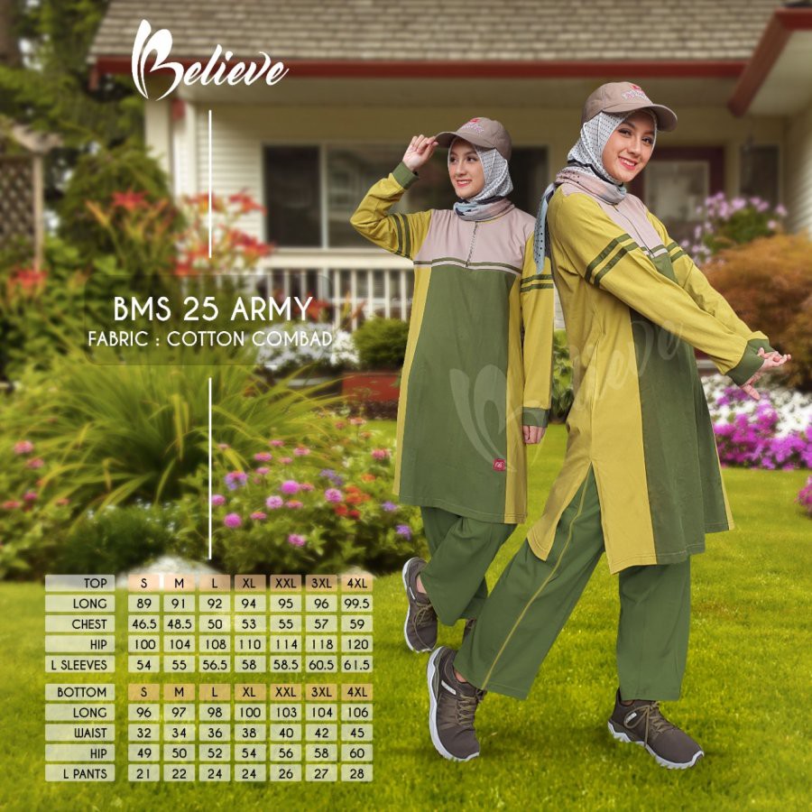 Bms 25 Army | Work Sports Suit | Muslimah Gymnastics Clothes | Office ...